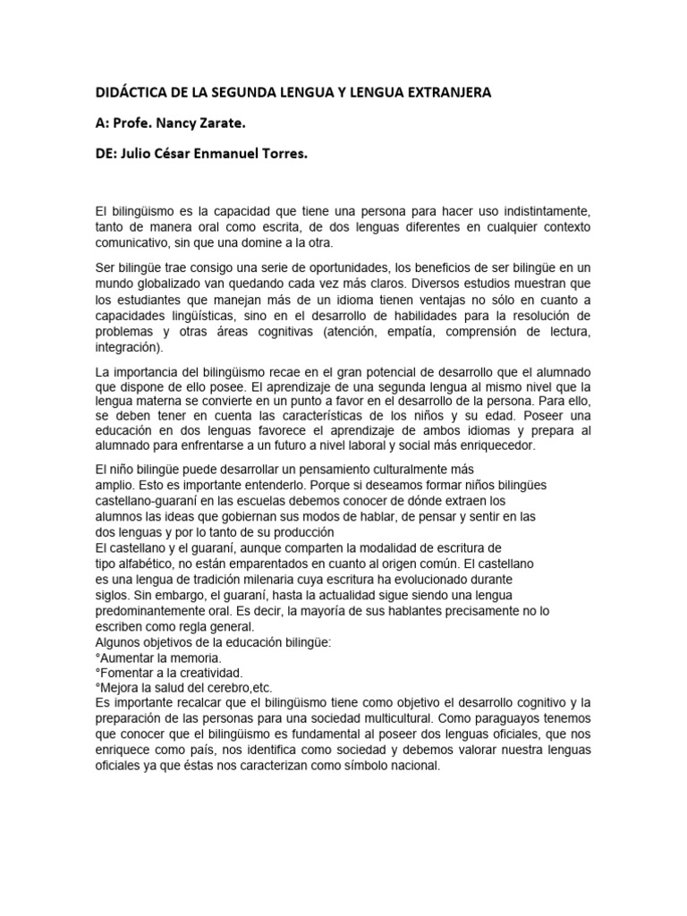Didácti 3 | PDF | Multilingüismo | Segundo lenguaje
