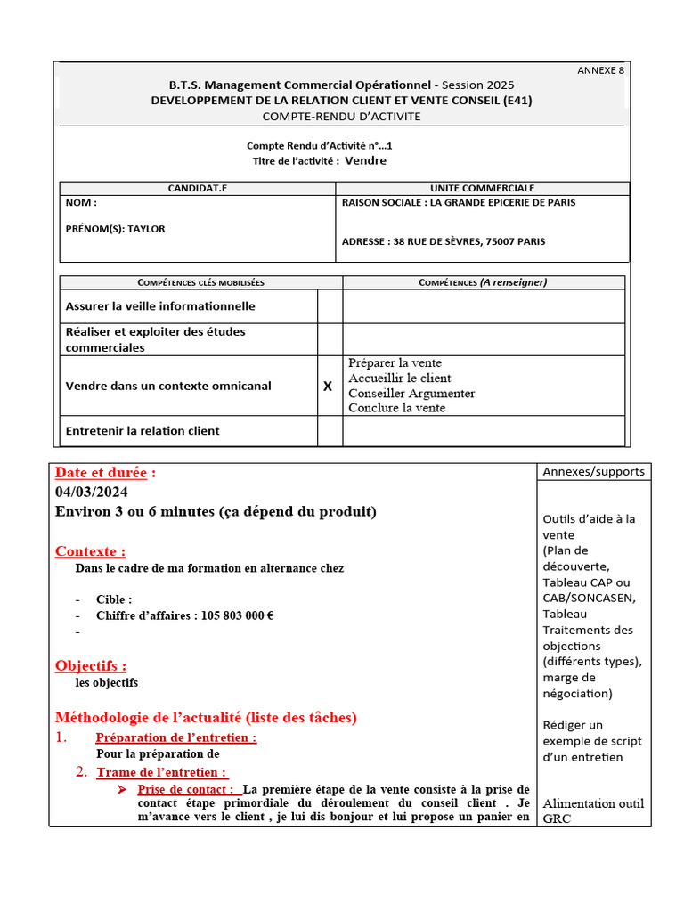 CRA - DRCV Taylor | PDF