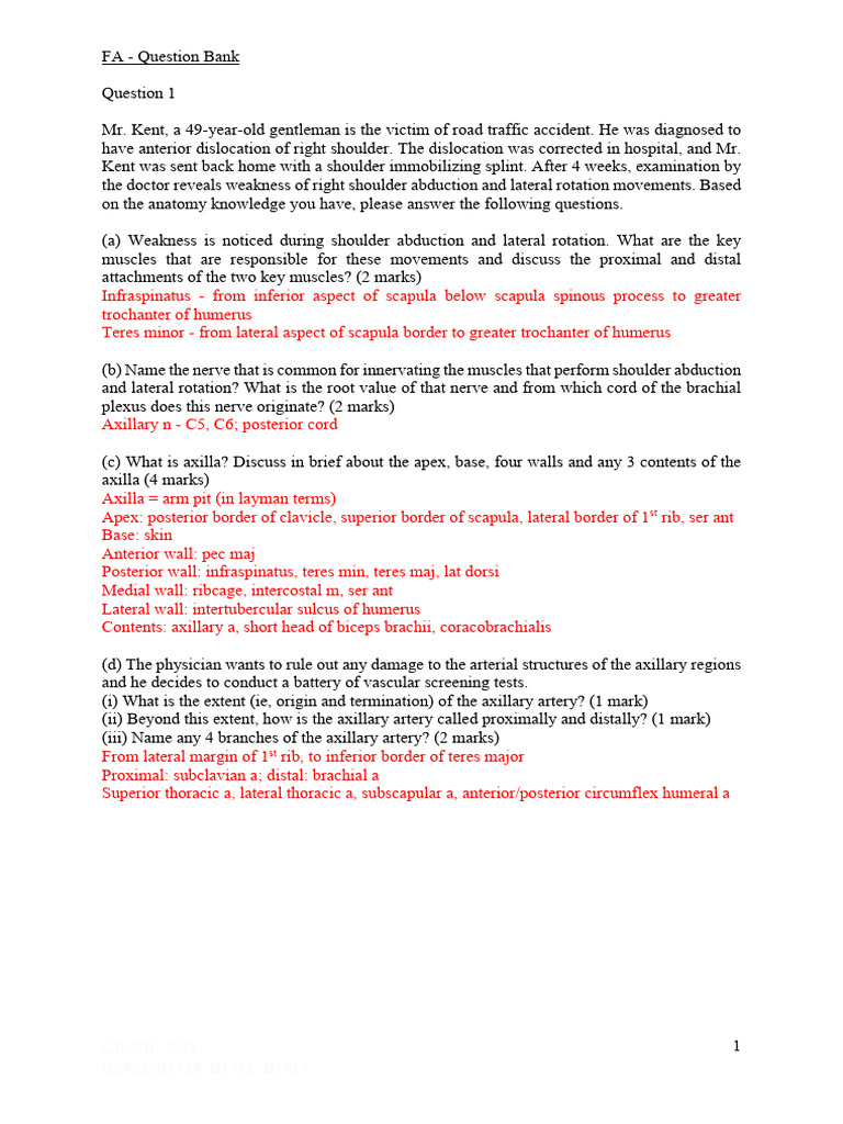 FA Question Bank | PDF