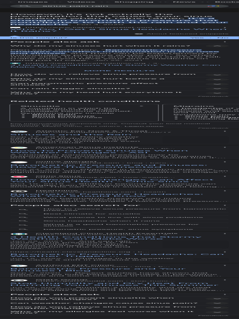 Sinus Pain Rain - Google Search | PDF | Headache | Migraine