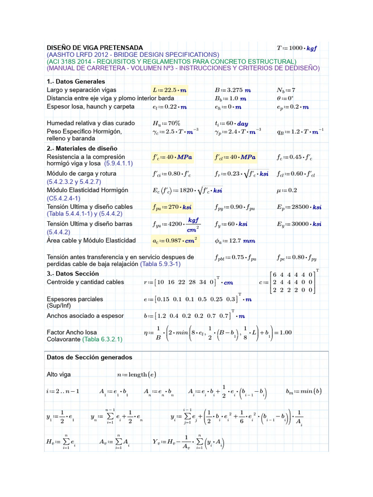 Pretensado De Vigas Vp1 Pdf