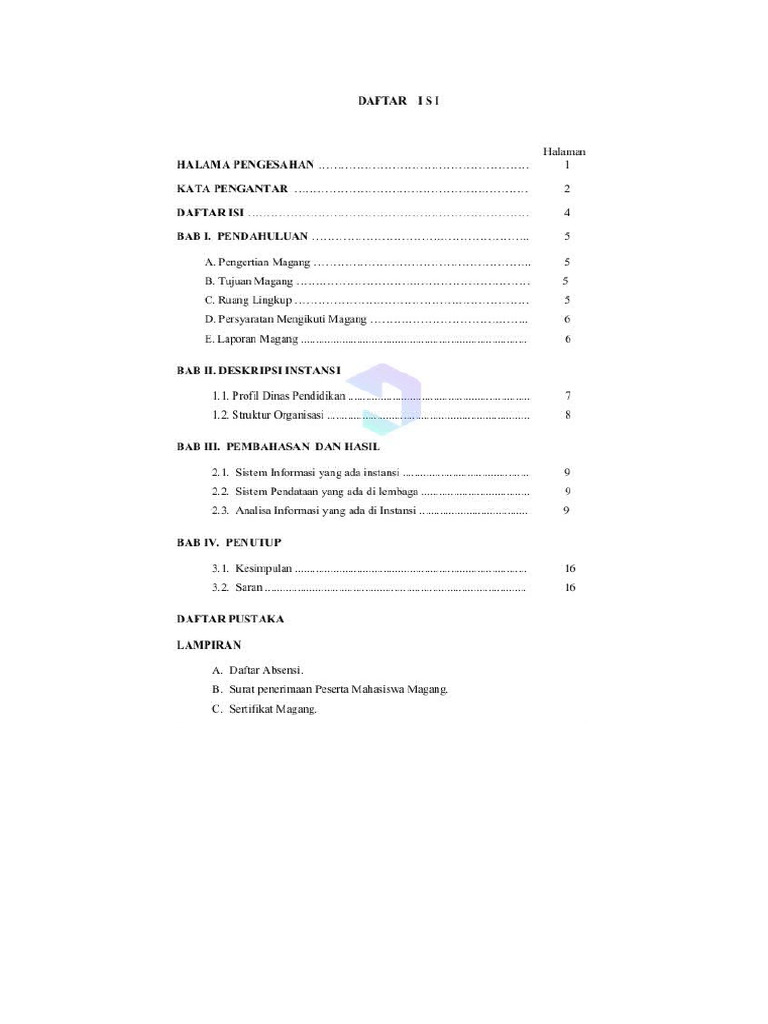 Contoh Daftar Isi | PDF