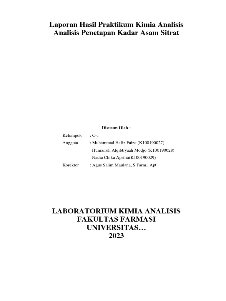 Laprak Resmi Kadar | PDF