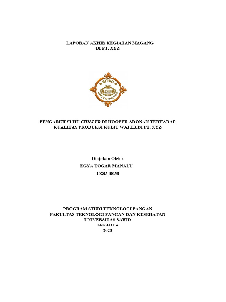 LAPORAN AKHIR KEGIATAN MAGANG Jms | PDF