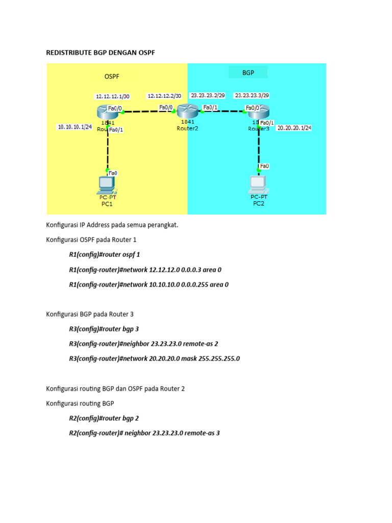 Redistribute BGP Dengan Ospf | PDF