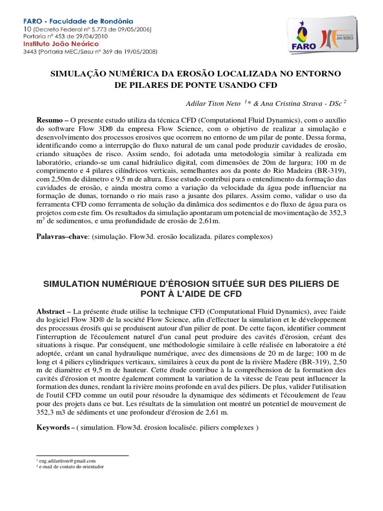 Erosão Localizada em Pilares de Pontes Complexo - Adilar Titon Neto ...