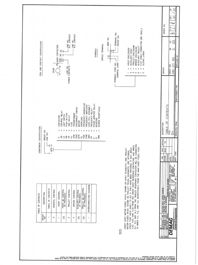 Generic Electric Drawing For DH Cranes | PDF