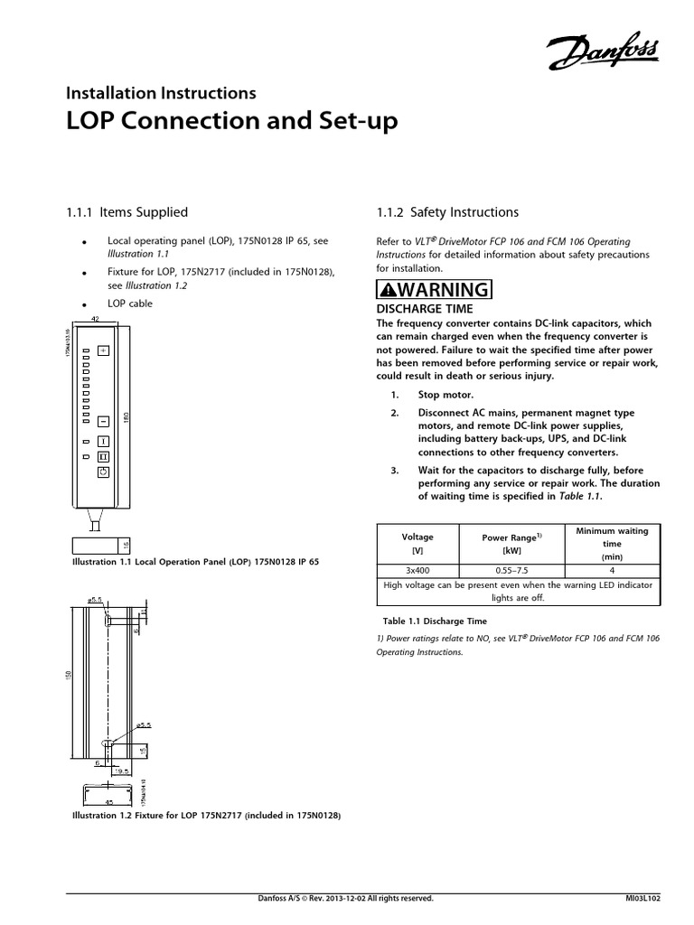 VLT FCP 106 & FCM 106 LOP Conn & Set-Up | PDF | Power Supply | Capacitor