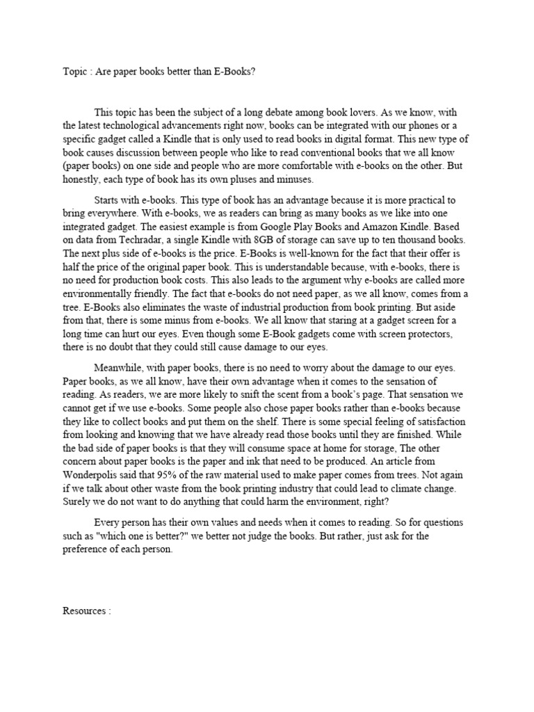 Are Paper Books Better Than Ebooks? | PDF | Books | E Reader
