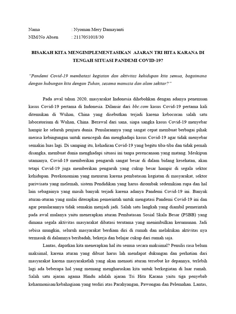 Esai Agama Hindu | PDF | Kesehatan Holistik | Gaya Hidup