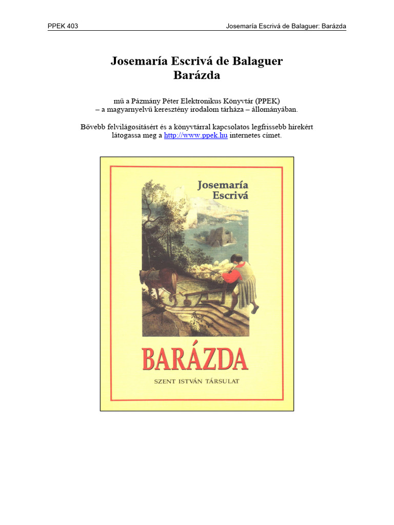 Josemaria Escriva Barazda 1 | PDF