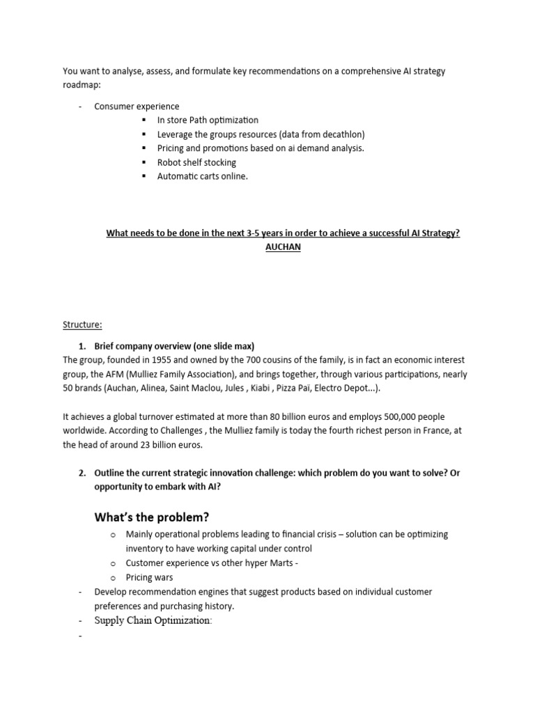 Auchan AI Strategy | PDF | Artificial Intelligence | Intelligence (AI ...