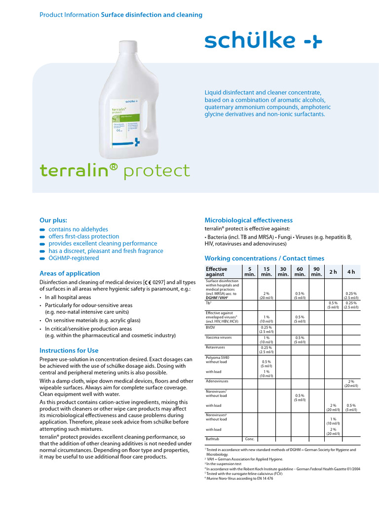 Cle Len Terralin Protect Prod | PDF | Disinfectant | Dose (Biochemistry)