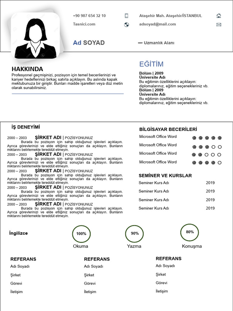 Modern CV Word Ornegi Ucretsiz Indirme | PDF