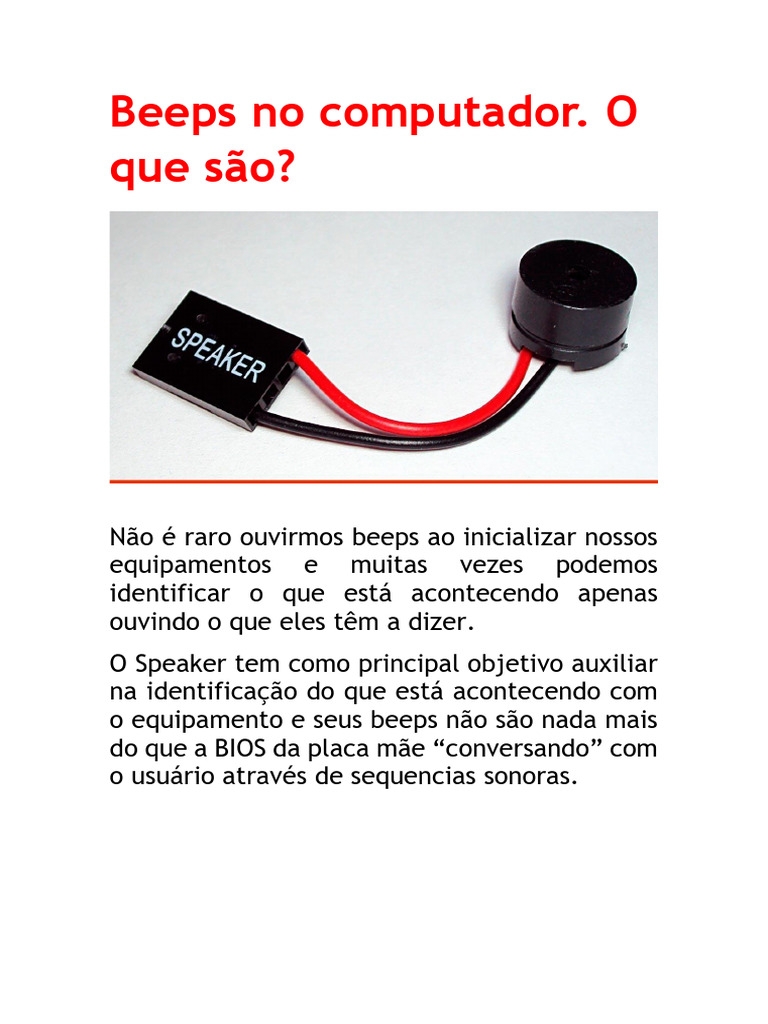 Significado dos Beeps do Computador | PDF