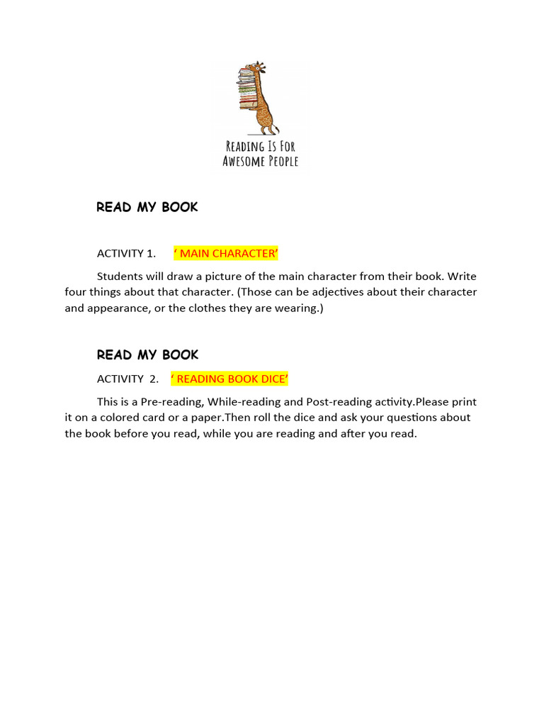 Read My Book Plan | PDF