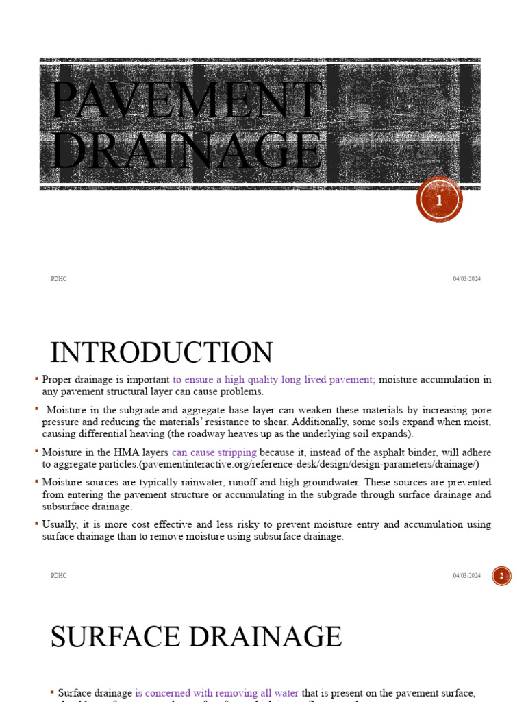 02f Pavement Drainage | PDF | Road | Road Surface