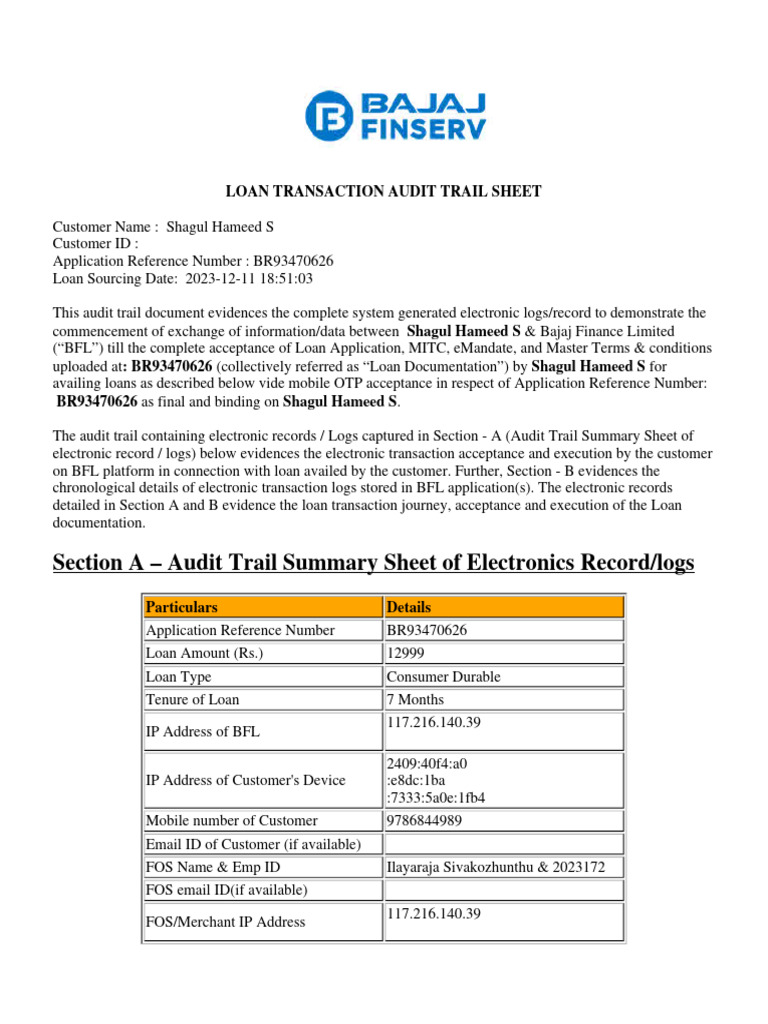 Audit Trail Sheet - 1704200396416 | PDF | Authentication | Computing