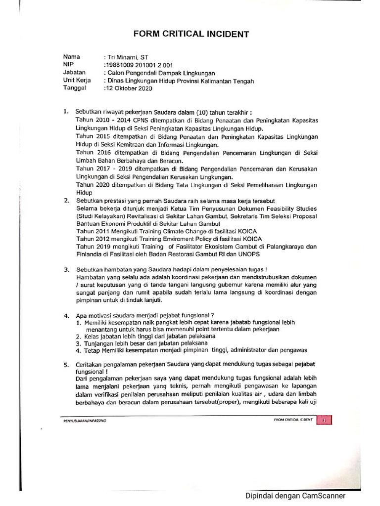 Form Critical Incident | PDF