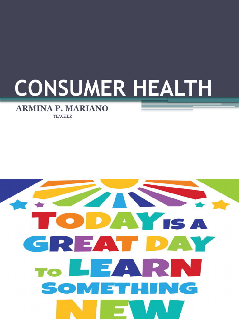 Cot - Consumer Health | PDF | Health Care | Consumer Protection