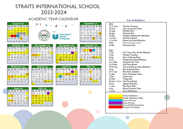 2023-2024 Academic Year Calendar | PDF