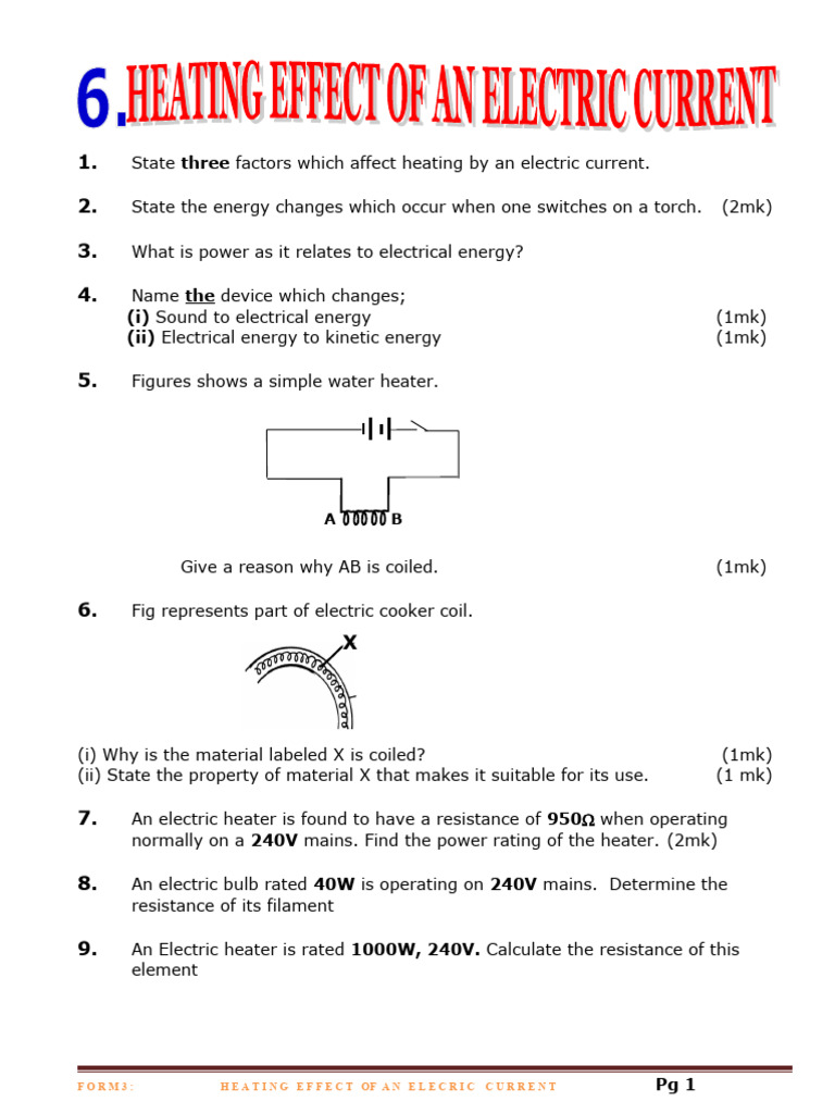 Electric Current Heating Effects Explained | PDF | Science & Mathematics