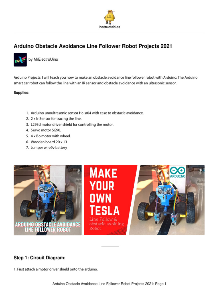 Arduino Obstacle Avoidance Line Follower Robot Pro | PDF | Technology ...