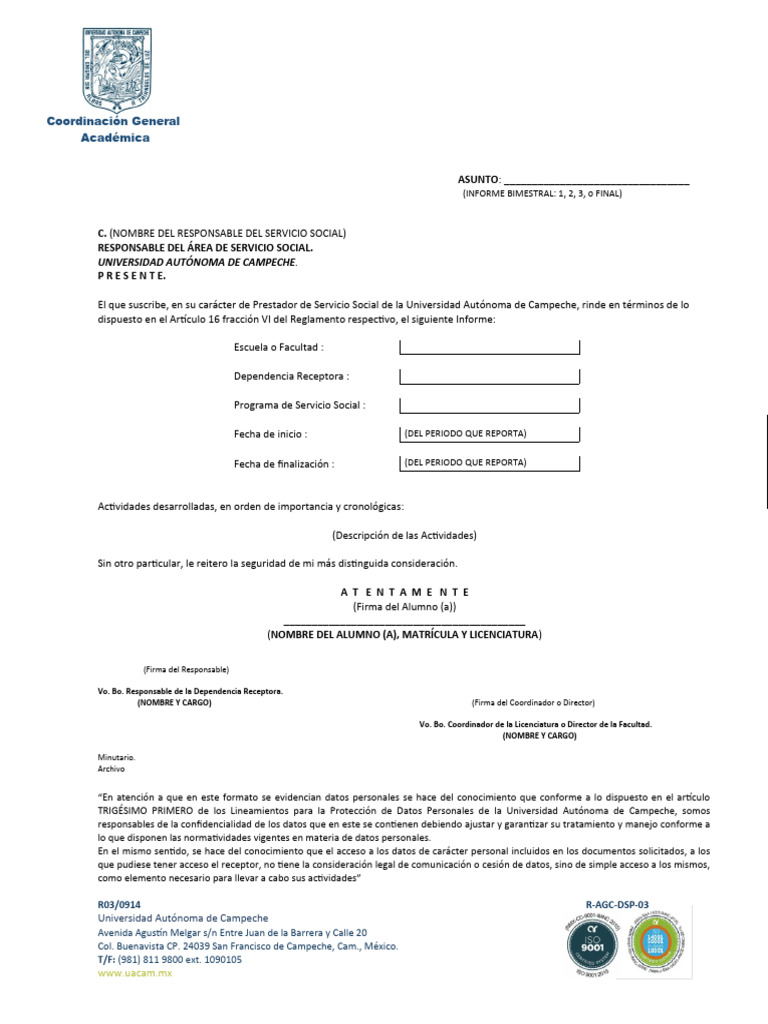 Informe de Actividades de SS | PDF