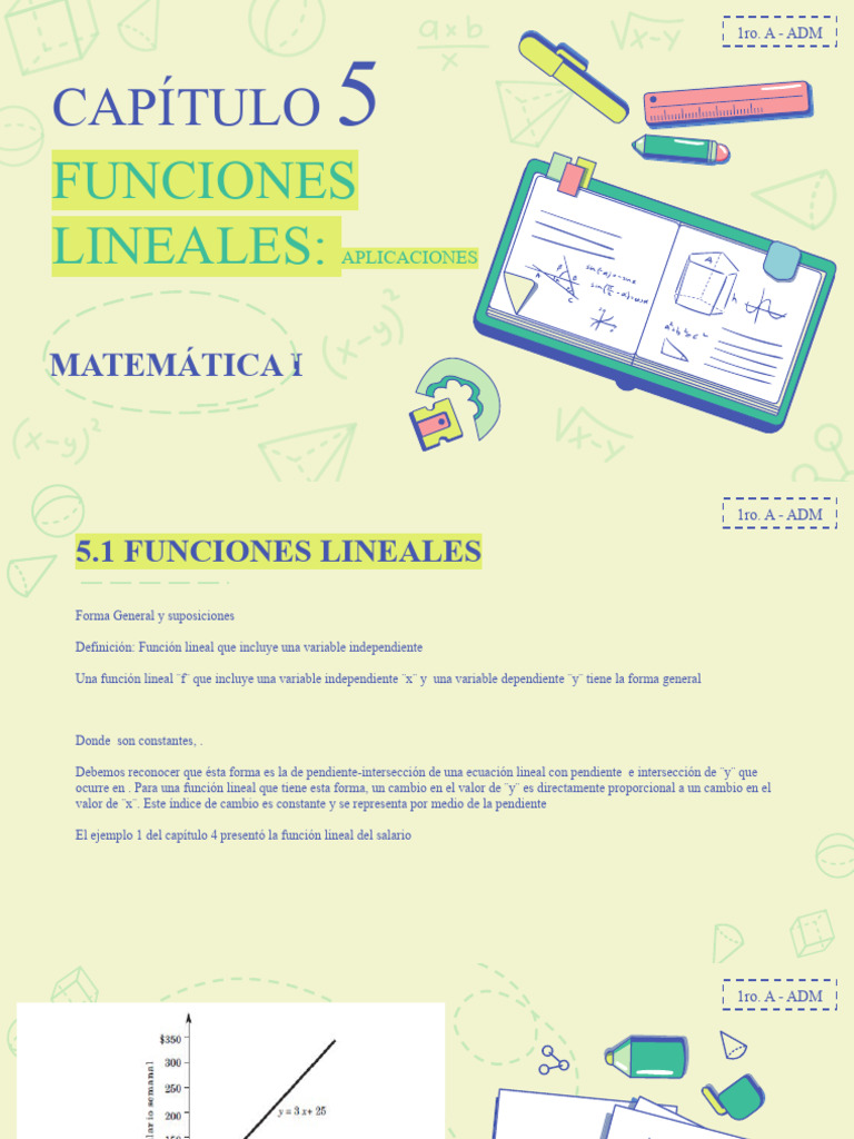 Capítulo 5 - Funciones Lineales - Aplicaciones - Sección 5.1 | PDF