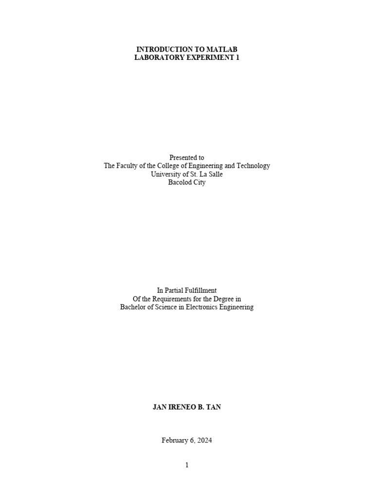 Introduction To Matlab | PDF | Matrix (Mathematics) | Matlab