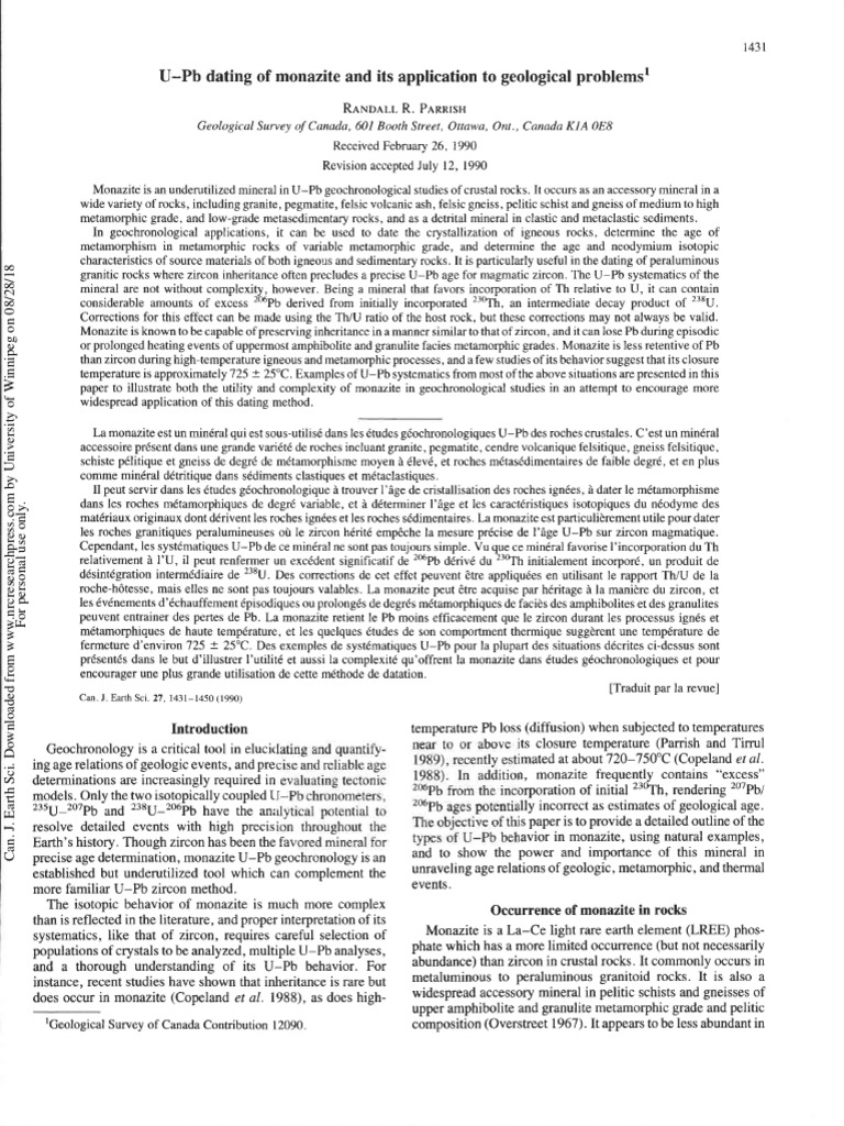 Parrish 1990 | PDF | Rock (Geology) | Natural Materials