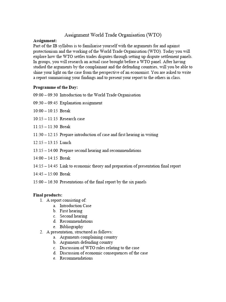 Assignment WTO | PDF