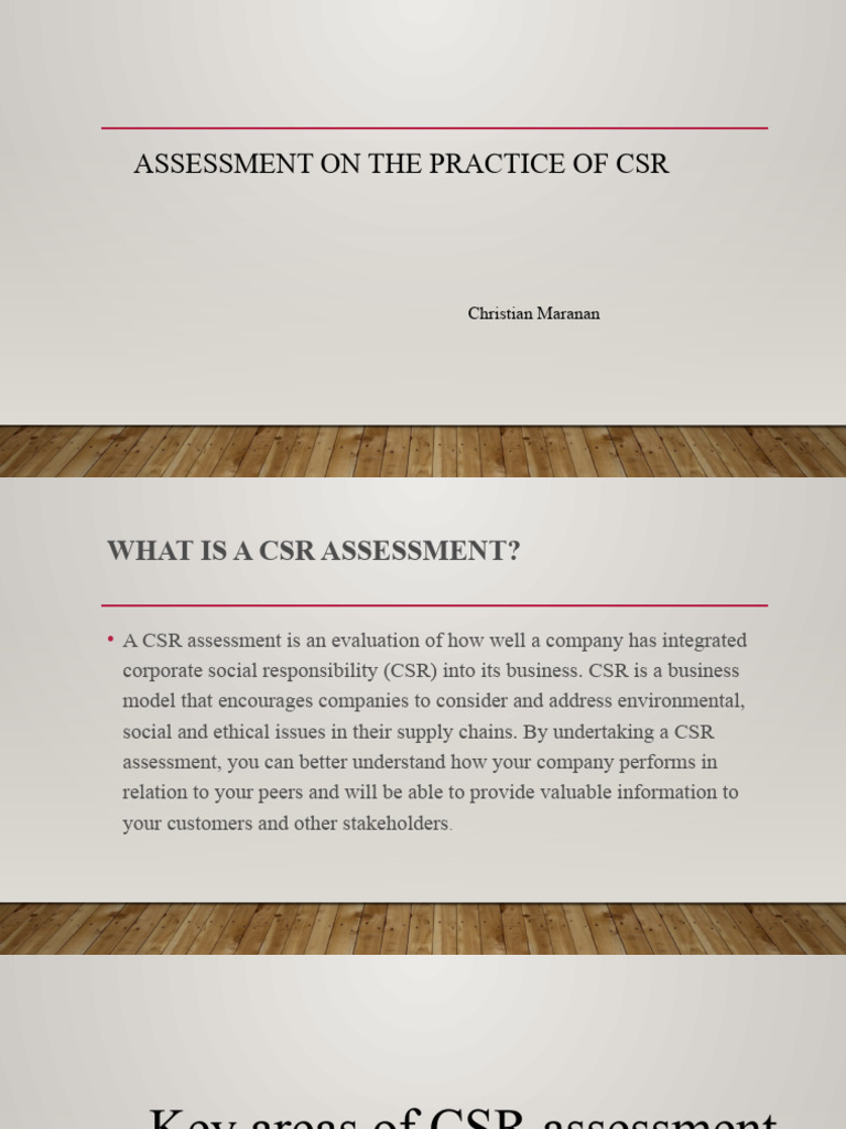 CSR Assessment Practices Explained | PDF