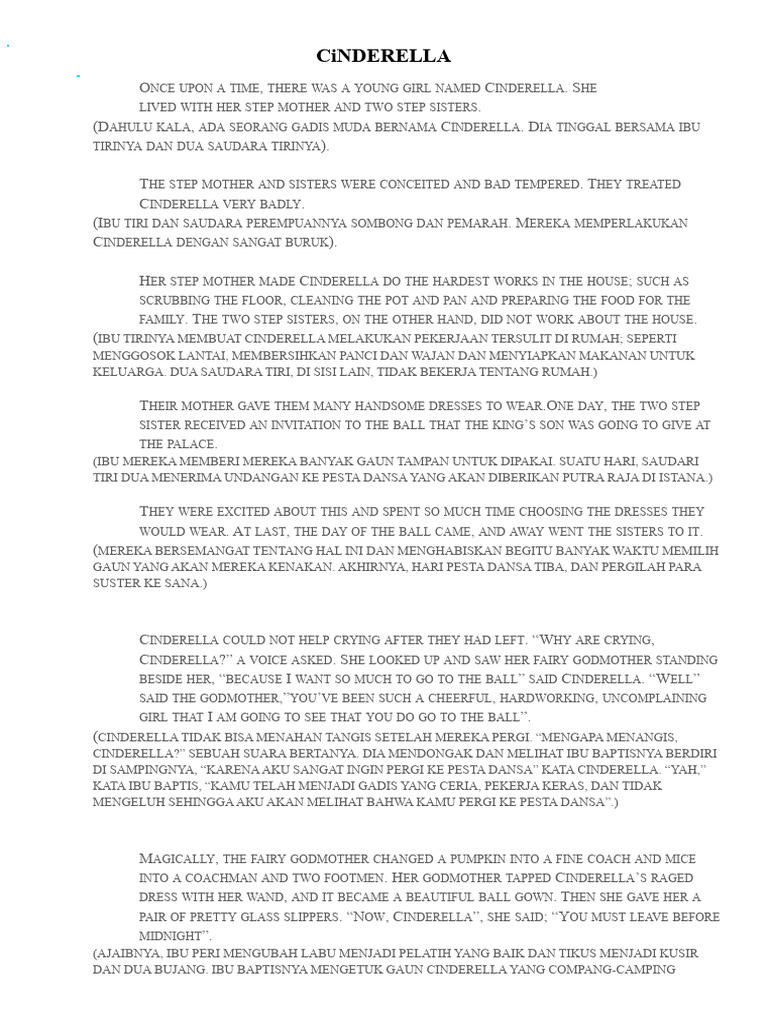 Cinderella | PDF | Cinderella | European Fairy Tales