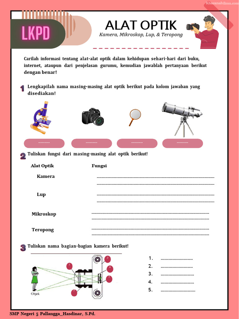 Fungsi dan Sifat Alat Optik Kelas 8 | PDF | Game & Aktivitas