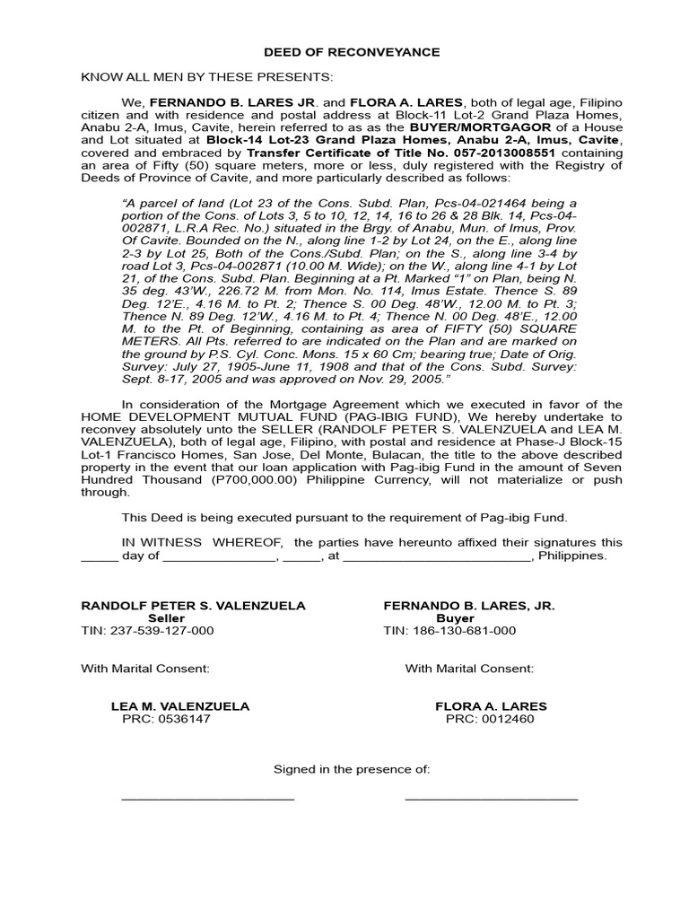 DEED-OF-RECONVEYANCE-2.doc FERNANDO | PDF