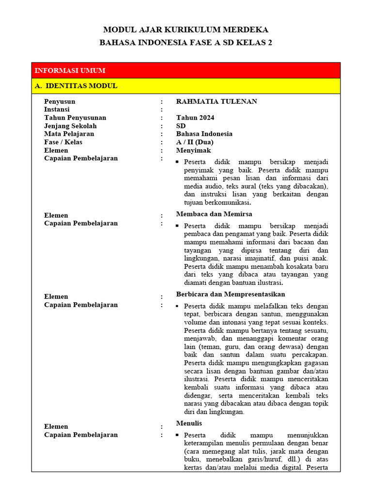 modul ajar kurikulum merdeka | PDF