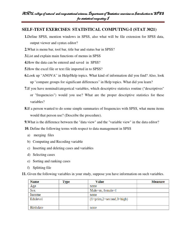 2023 Exercises I On Spss | PDF