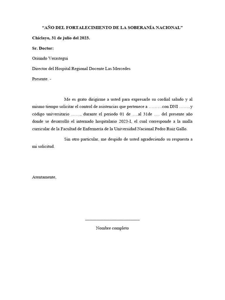 Solicitud Dirigida Al Director | PDF