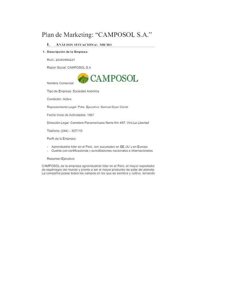 CAMPOSOL, Composición | PDF