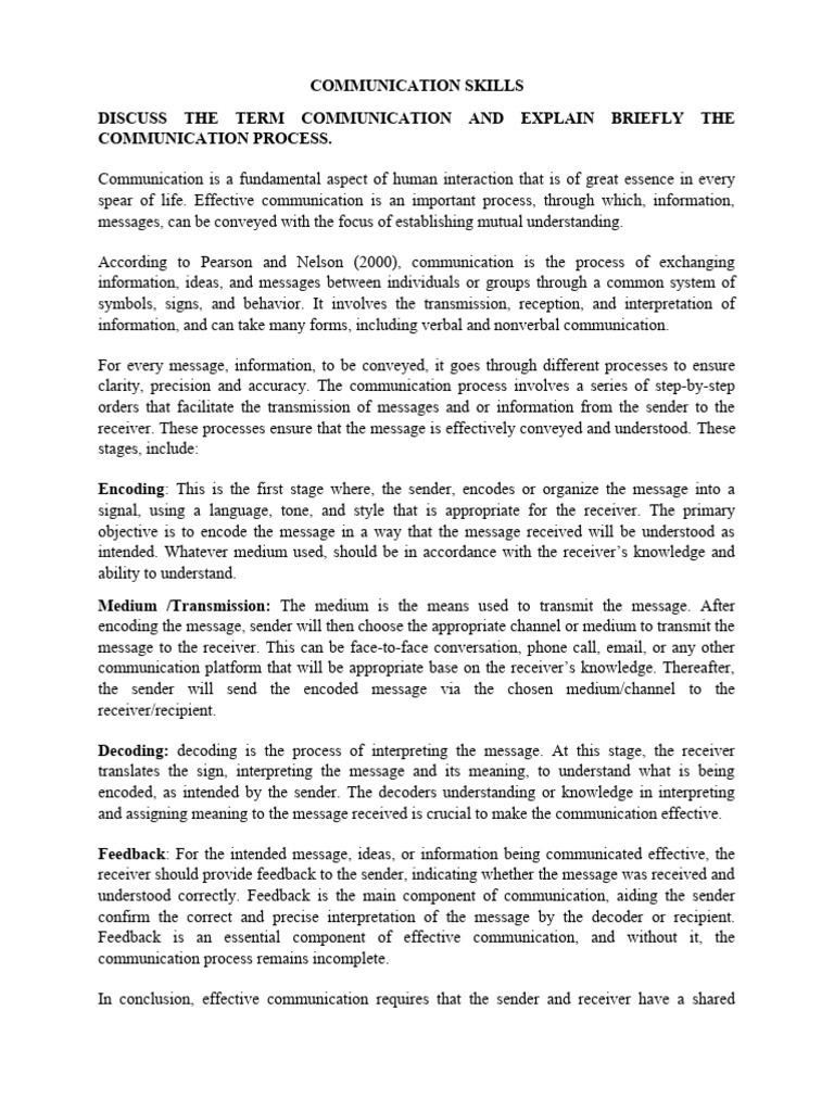 Communication Skills | PDF | Communication | Information