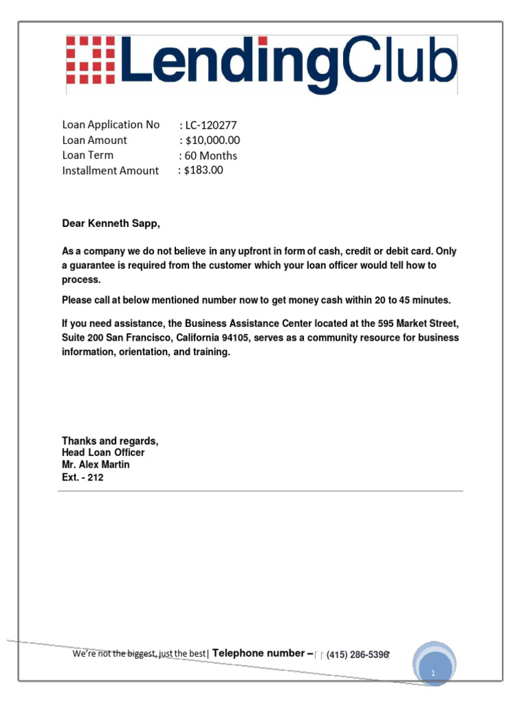 Loan Document Kenneth - Sapp | PDF