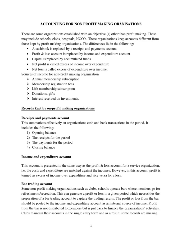 Accounting for Non-Profit Organizations | PDF | Expense | Debits And ...