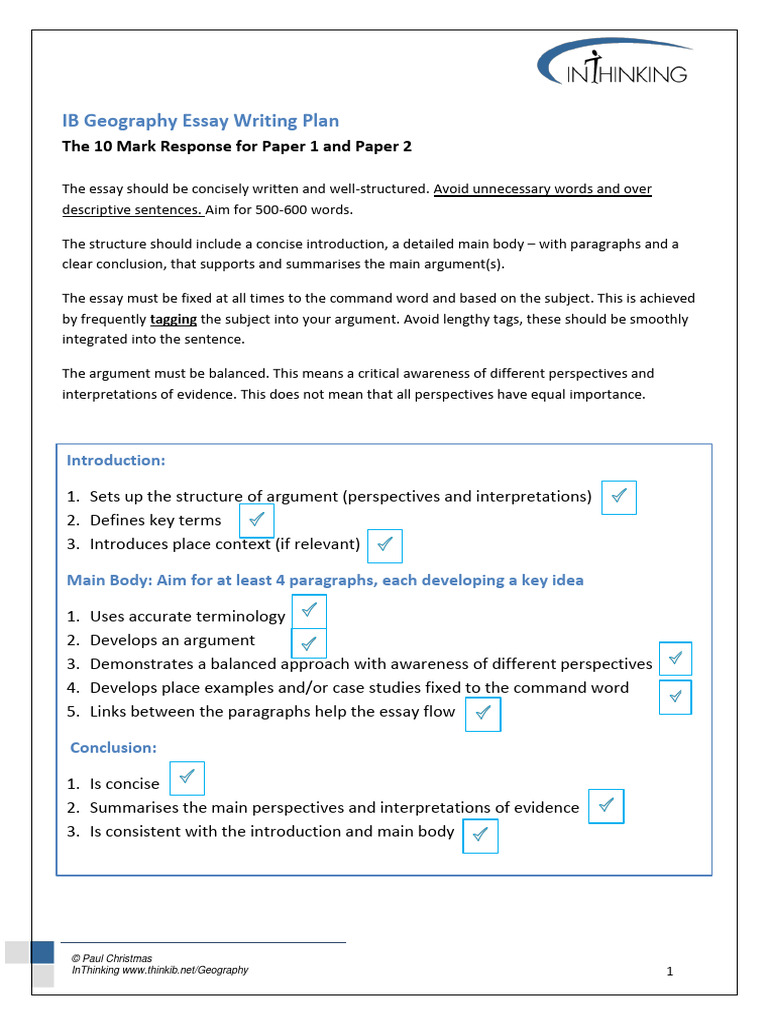 10 Mark IB Geography Essays - Paper 1 and 2 | PDF | Career & Growth ...