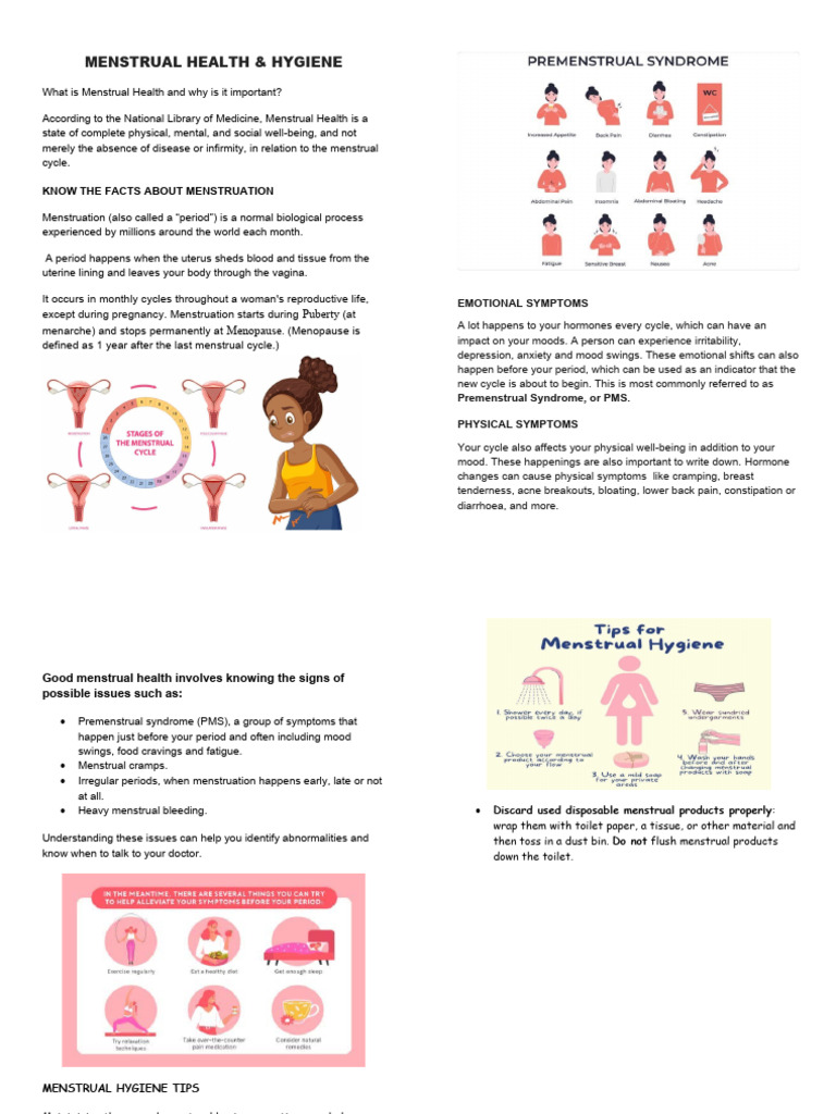 Booklet Menstrual Health | PDF | Menstruation | Premenstrual Syndrome