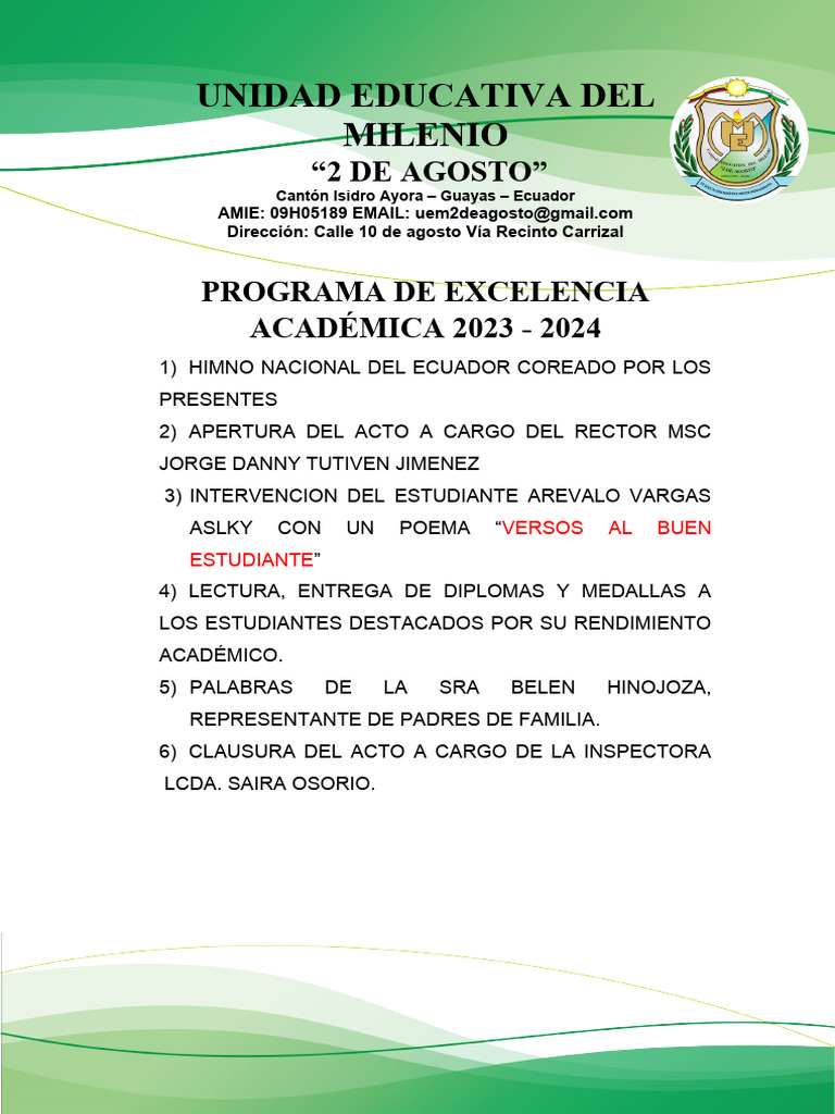 Excelencia Academica Programa 2024 | PDF | Ciencias sociales | Viajes