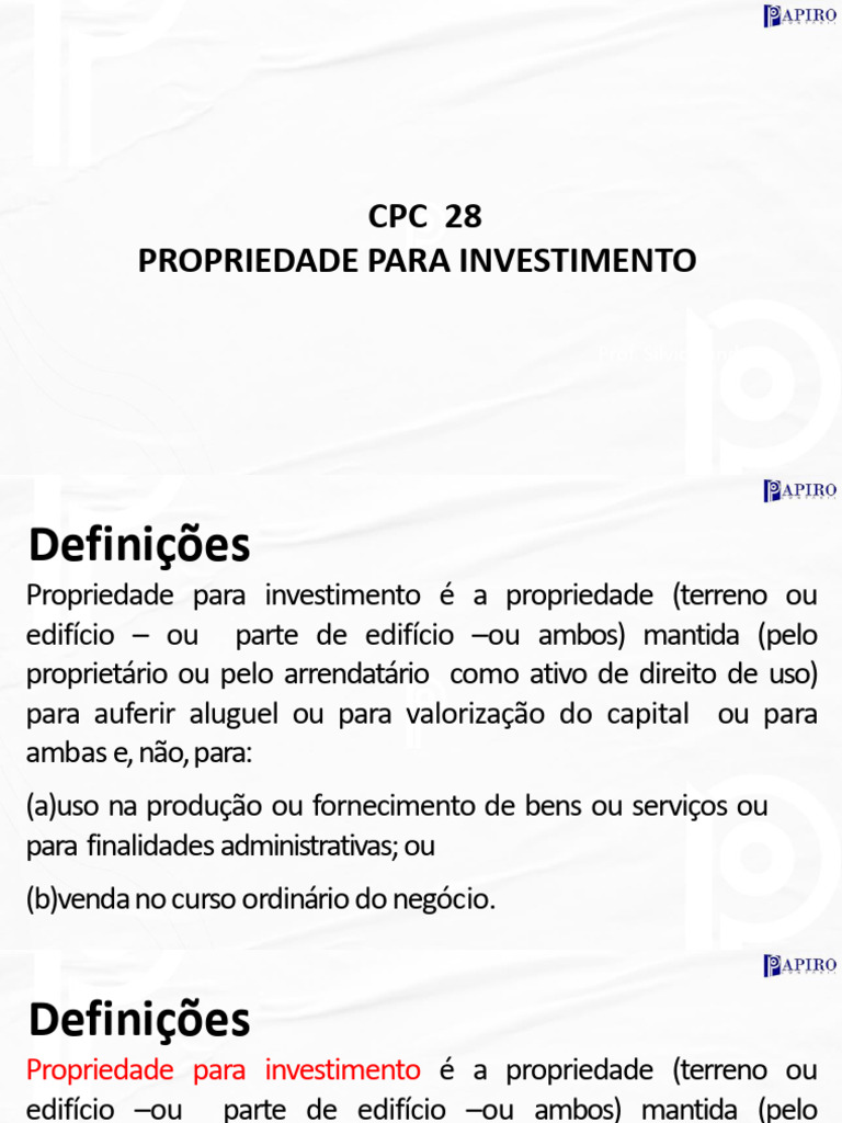 CPC 28 - PDF Objetivo e Direcionado | PDF