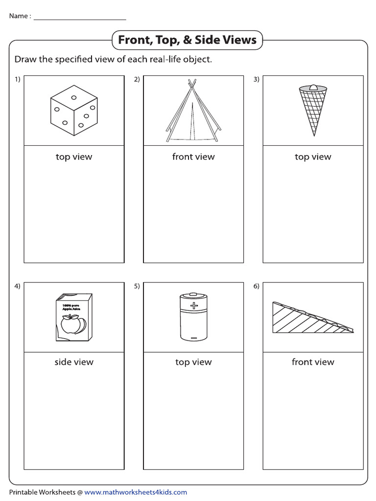 Solid Shapes Front Top Side View Draw | PDF
