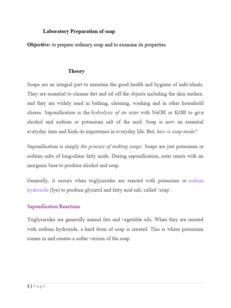 Preparation of Soap | PDF | Science & Mathematics