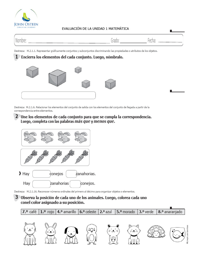 Evaluación Mate Uni 1 DECE | PDF